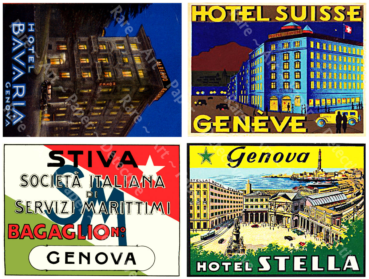 Luggage Label Stickers, 4 JUMBO Sized Baggage Labels, 5" x 3.75" each ...