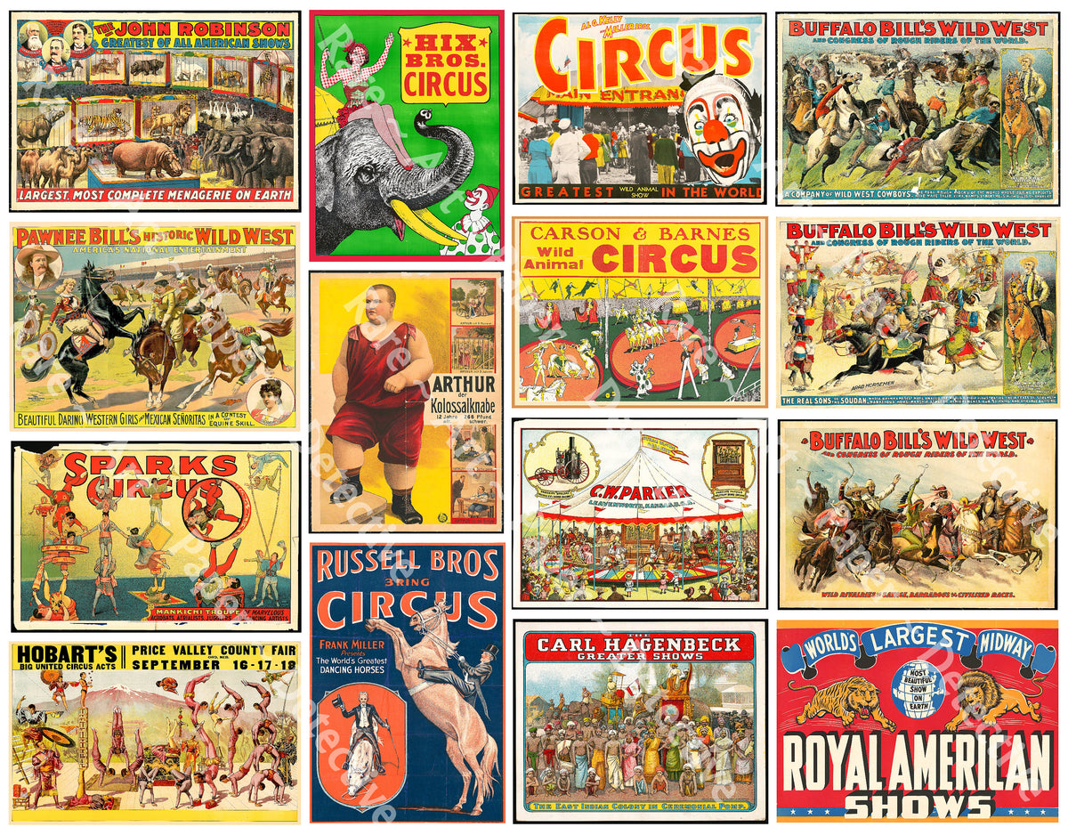 Wild West Shows, Animal Shows & Circus Signs, Billboards for Trains an ...