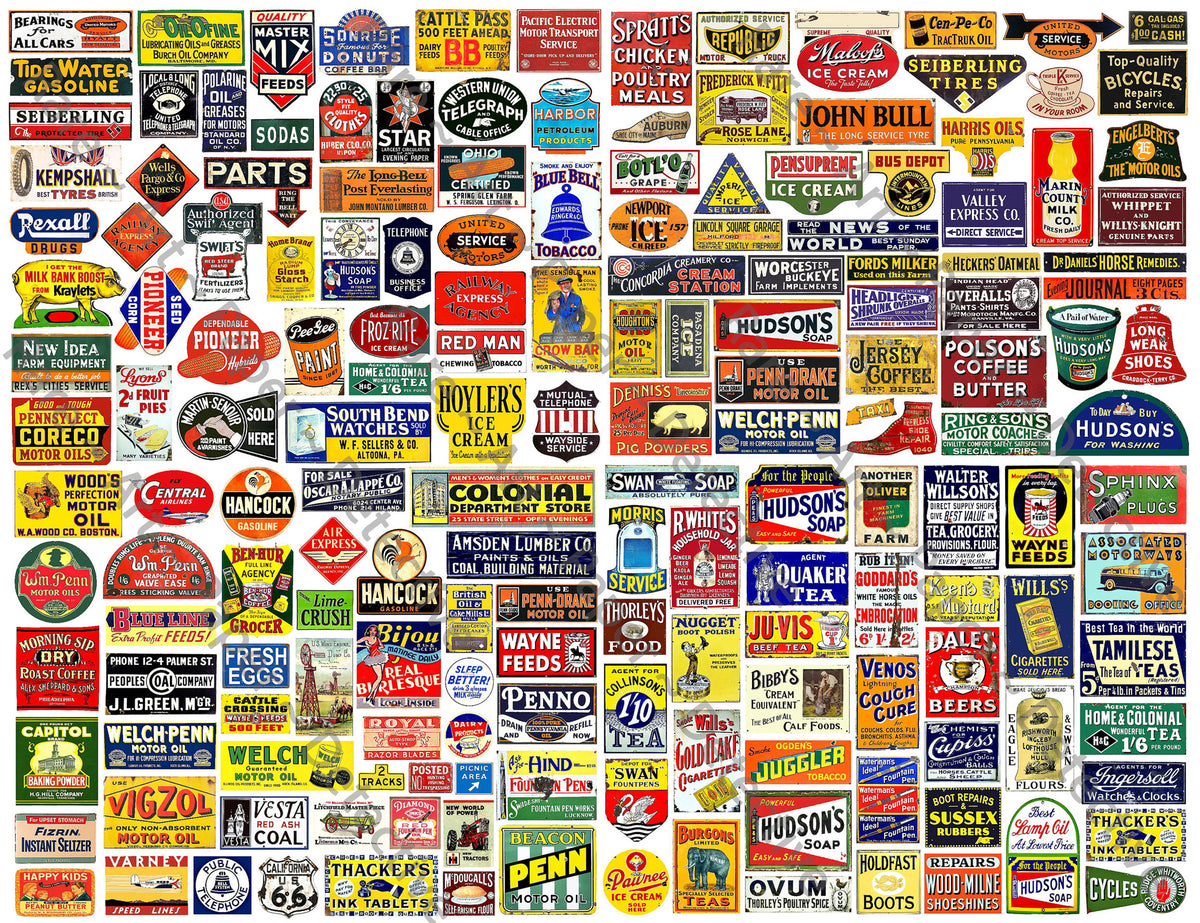 Model Railroad & Dollhouse Signs, Sticker Sheet, 190 Multi Scale Hobby ...