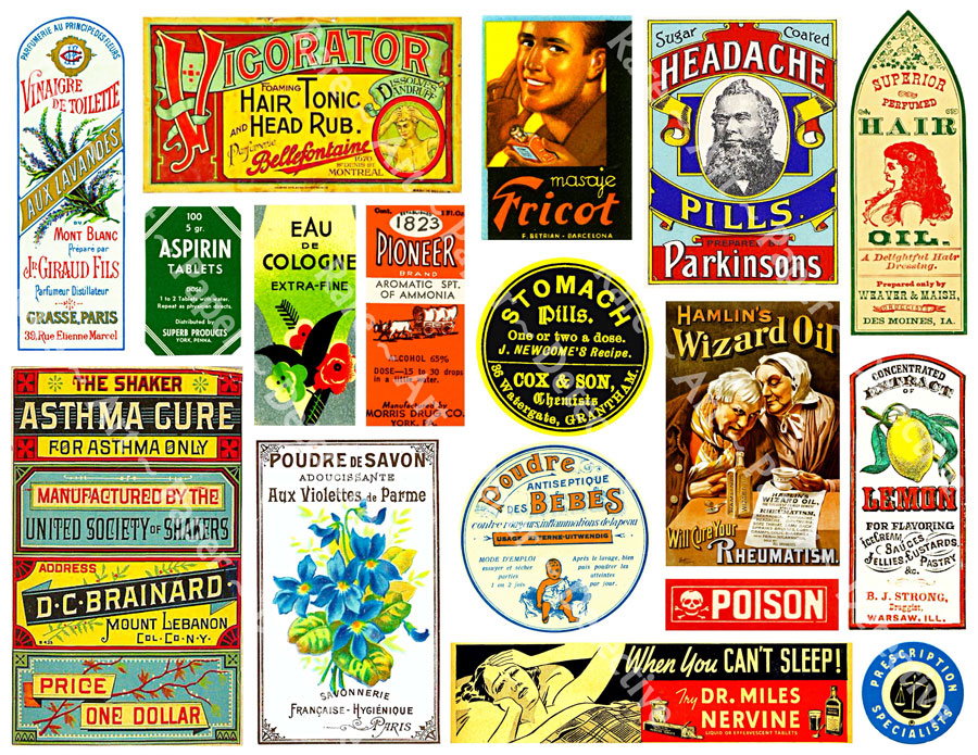 Vintage Medicine Bottle Label